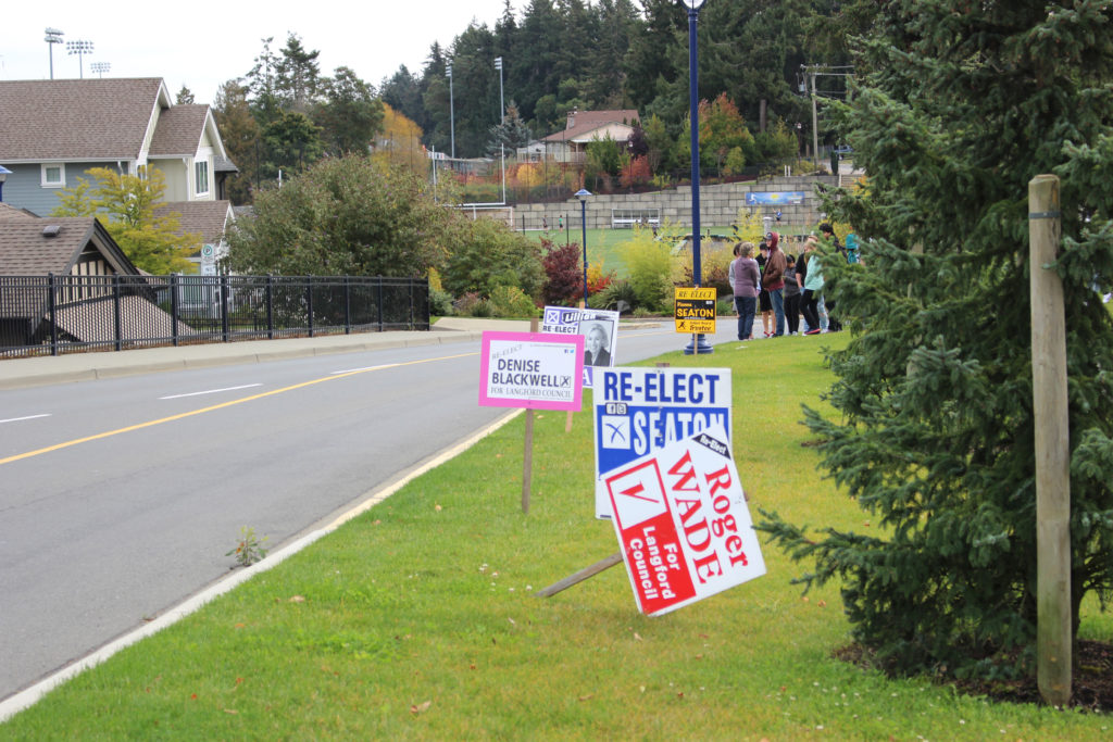 Municipal campaign signs up in Langford - Island Social Trends